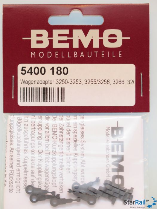 Wagenadapter für Bemo Kurzkupplungsköpfe 10 Stück